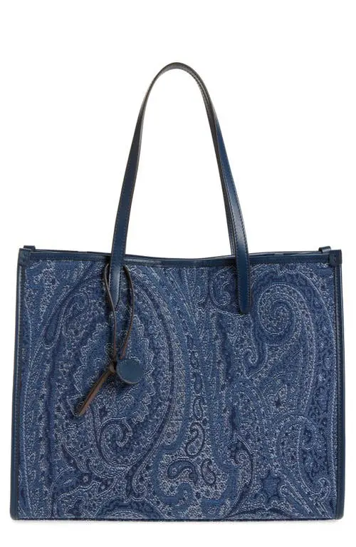 Etro Love Trotter Jacquard Tote - Blue Multi