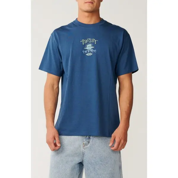 Rip Curl Arch Search Cotton Graphic T-shirt - Faded Denim