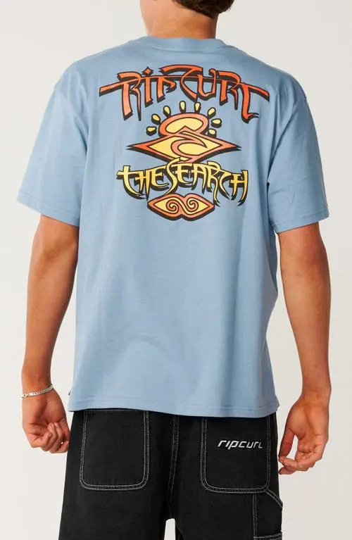 Rip Curl Arch Search Cotton Graphic T-shirt - Light Navy