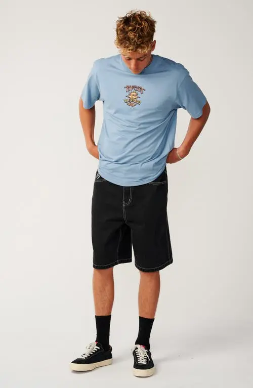 Rip Curl Arch Search Cotton Graphic T-shirt - Light Navy