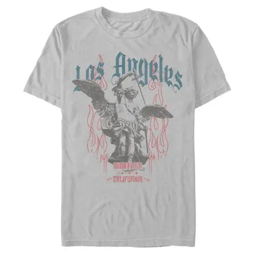 LOST GODS Angel And Flames Short Sleeve Graphic T-shirt