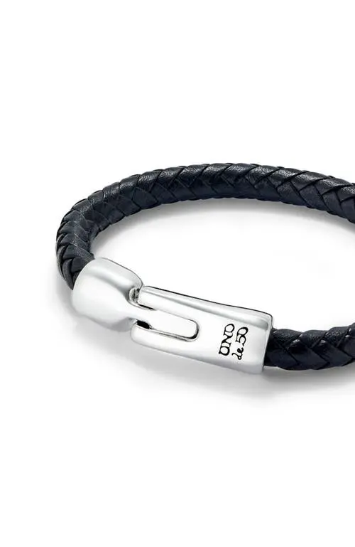 UNODE50 Braided Leather Bracelet With Secure Closure