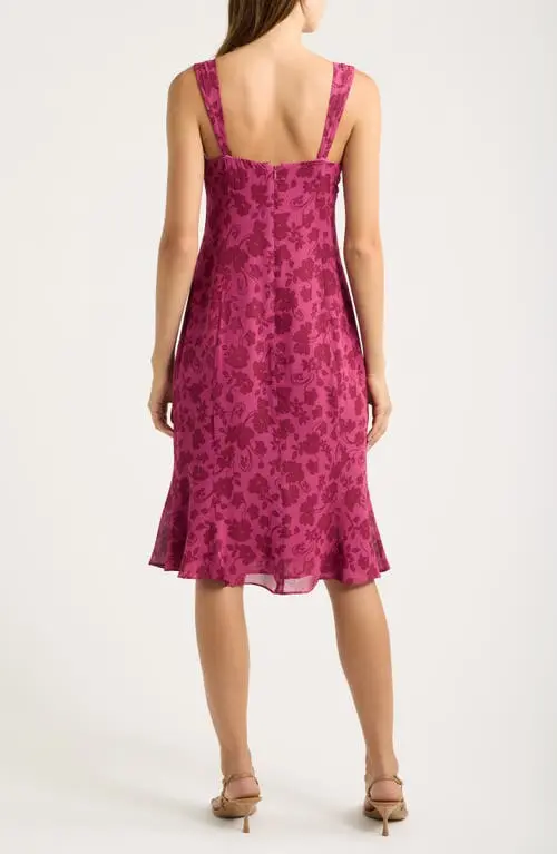 REFORMATION Macie Georgette Floral Print V-neck Midi Dress