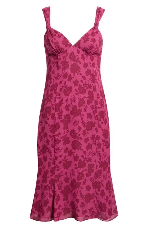 REFORMATION Macie Georgette Floral Print V-neck Midi Dress