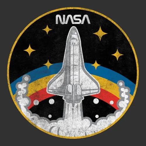 NASA Distressed Rainbow Badge Graphic T-shirt
