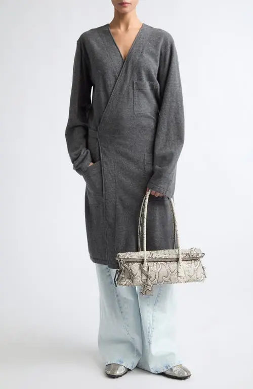 MAISON MARGIELA Virgin Wool Wrap Cardigan - Medium Grey
