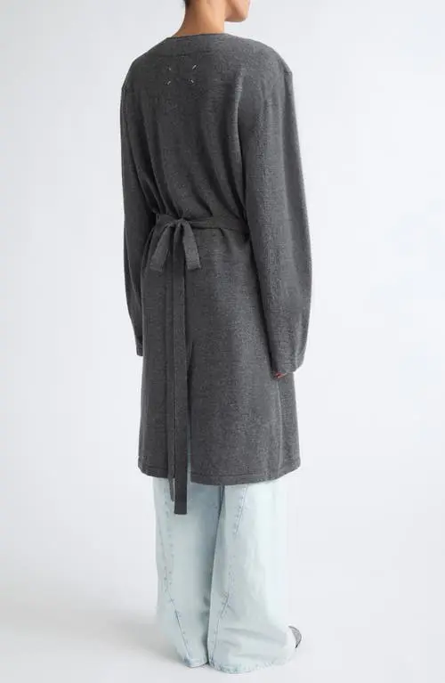 MAISON MARGIELA Virgin Wool Wrap Cardigan - Medium Grey