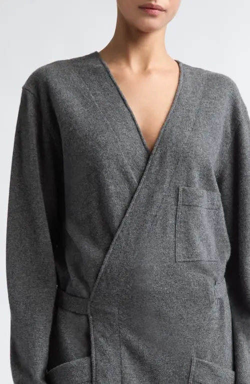 MAISON MARGIELA Virgin Wool Wrap Cardigan - Medium Grey