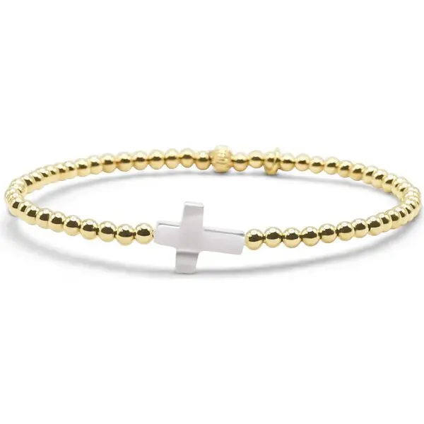 BOWOOD LANE Faith Mother-of-pearl Cross Bracelet - Gold