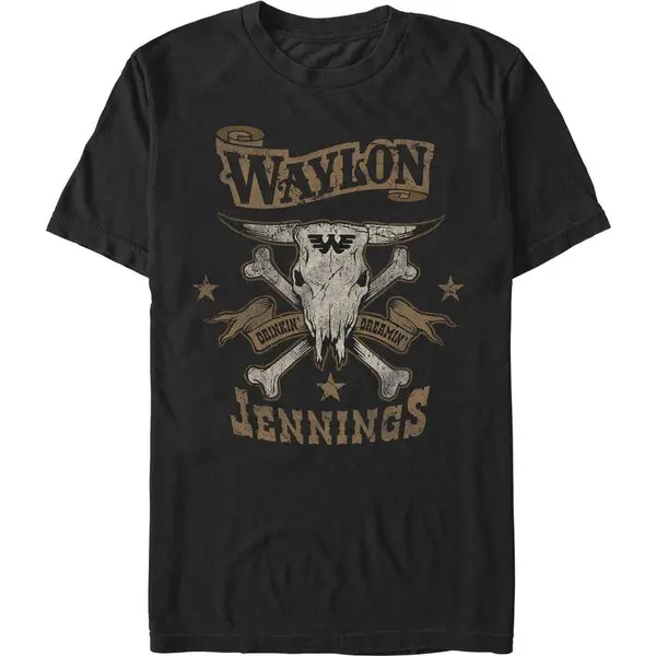 WAYLON JENNINGS Drinkin Dreamin Logo T Shirt