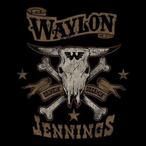 WAYLON JENNINGS Drinkin Dreamin Logo T Shirt
