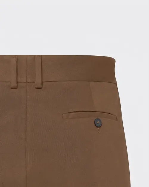 LE PERE Tailored Pleated Trousers In Italian Wool - Oak Brown