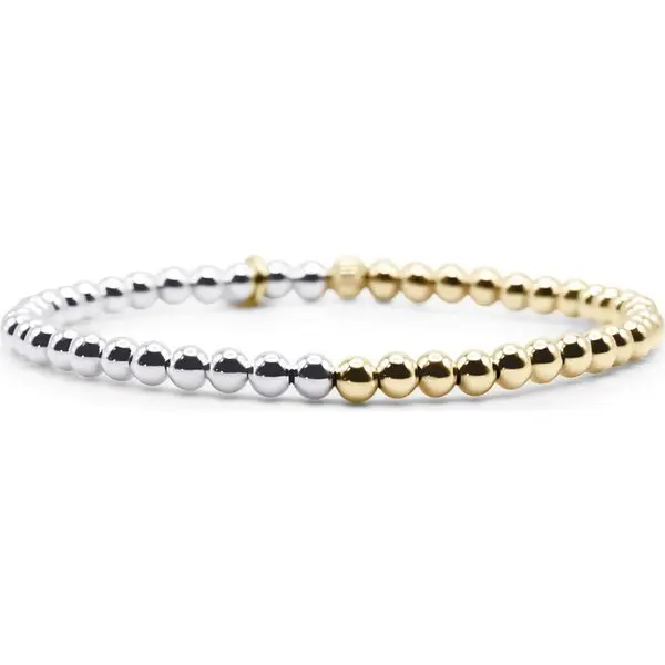 BOWOOD LANE 4mm Fusion Two-tone Beaded Bracelet - Gold