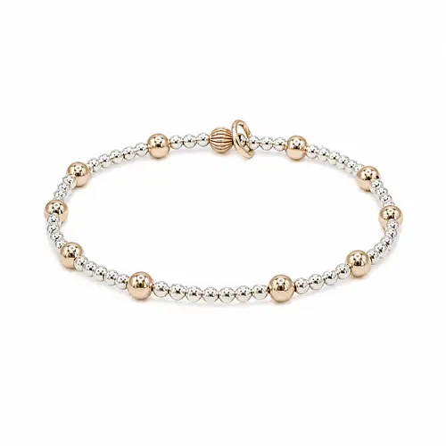 BOWOOD LANE Eva Gold And Sterling Beaded Bracelet