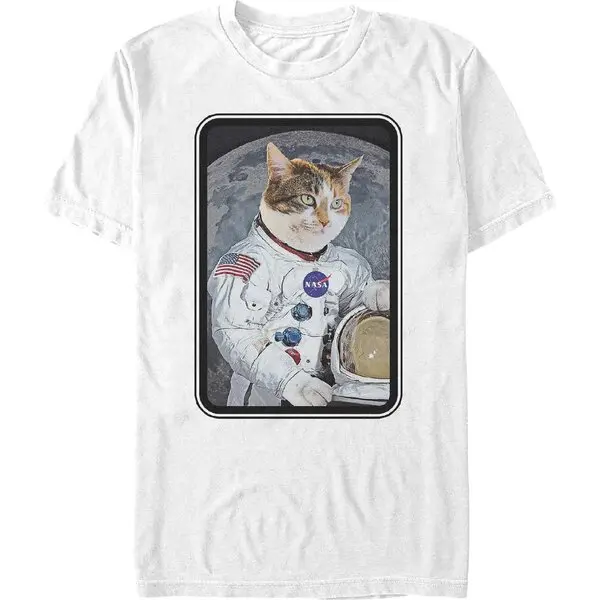 NASA Catstronaut Moon Portrait T Shirt