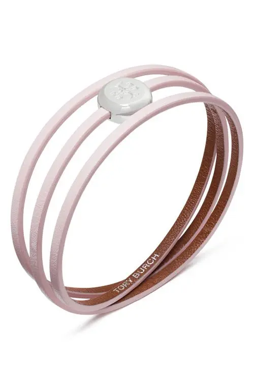 Tory Burch Multi-strand Leather Charm Bracelet - Light Silver/pink