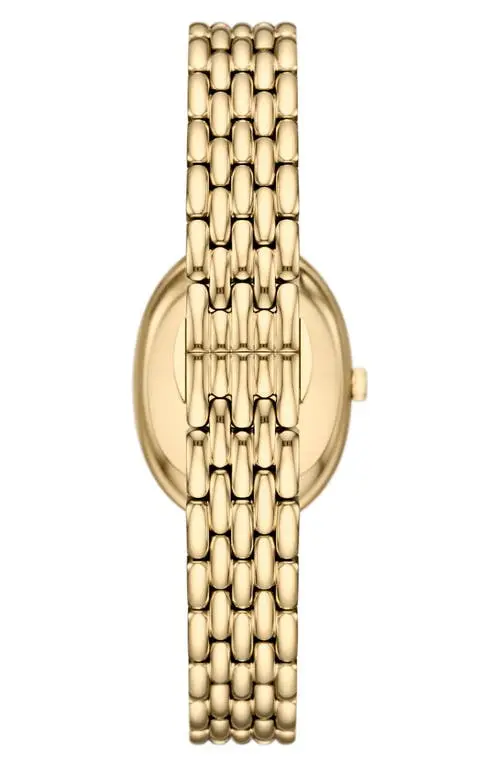 Emporio Armani Stainless Steel Goldtone Plate Oval Case Watch