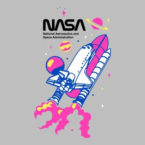 NASA Colorful Rocket Logo Graphic T-shirt