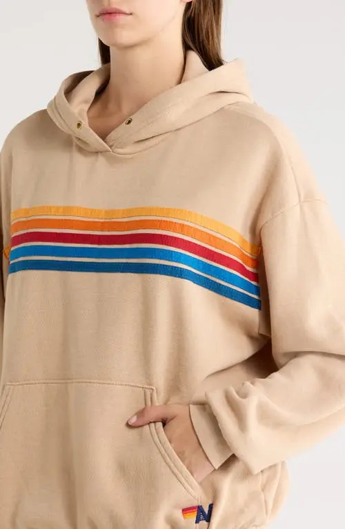 Aviator Nation 5 Stripe Hoodie - Sand