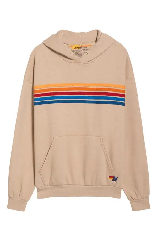Aviator Nation 5 Stripe Hoodie - Sand