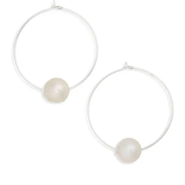 Chan Luu Freshwater Pearl Hoop Earrings - White