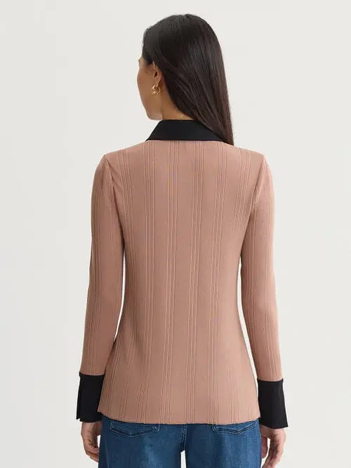 Misook Lightweight Mixed Media Soft Knit Shirt
