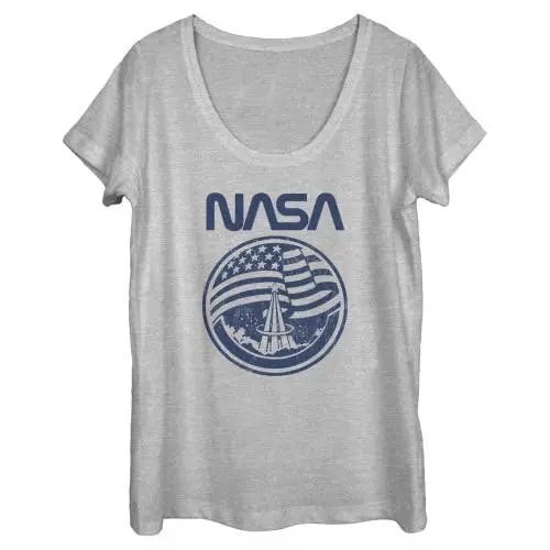 NASA Distressed American Flag Graphic T-shirt