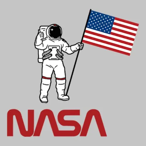 NASA Astronaut Flag Logo Short Sleeve Scoop Neck T-shirt