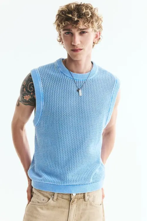 H&M Regular-fit Open-knit Sweater Vest