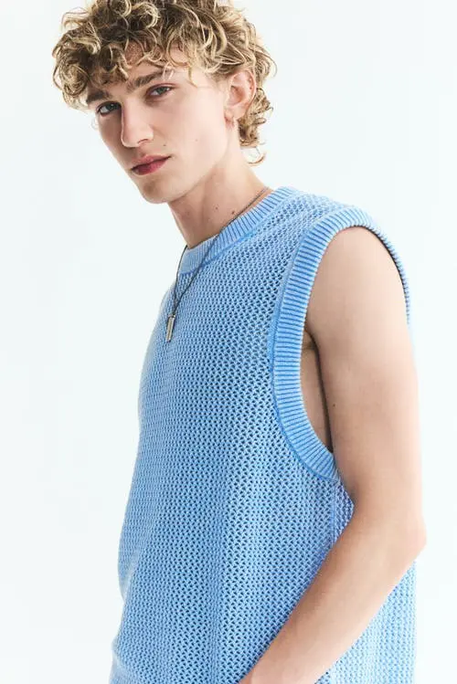 H&M Regular-fit Open-knit Sweater Vest