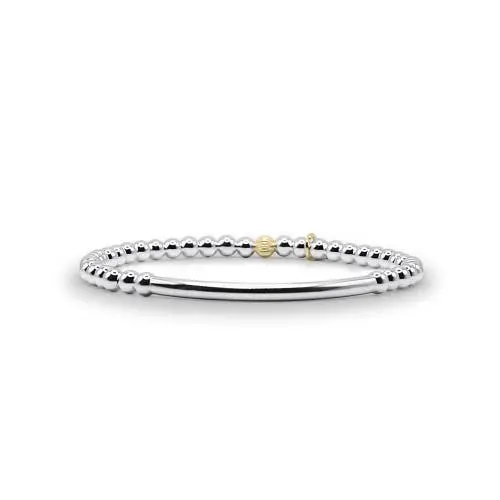 BOWOOD LANE Sterling Beaded Bracelet With Bar Accent - Silver