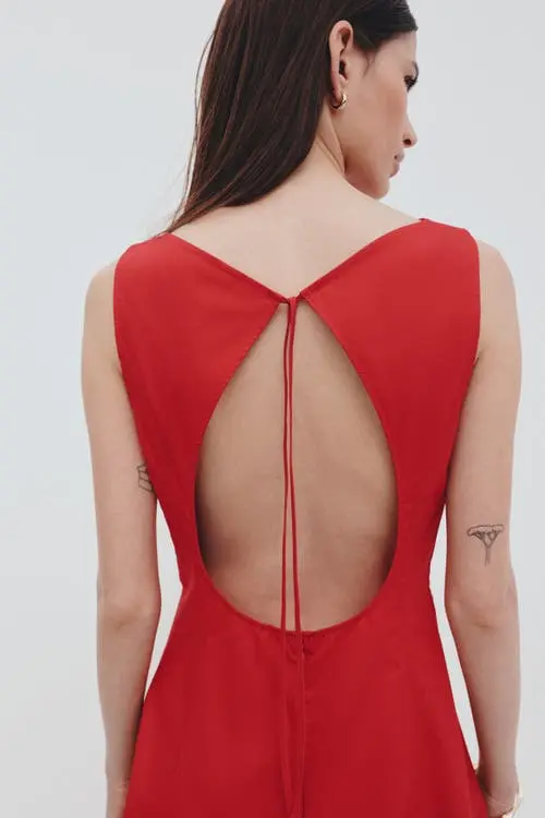 H&m Cutout Twill Dress