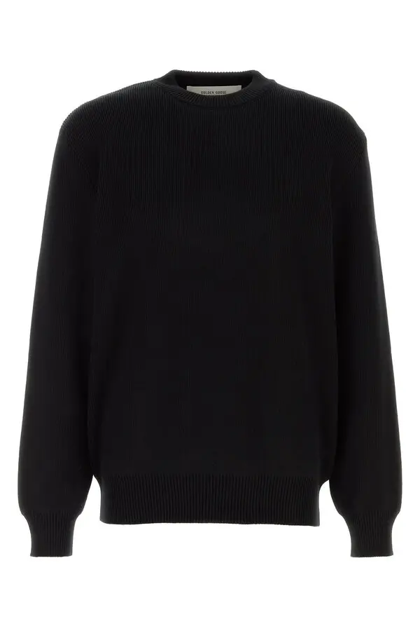GOLDEN GOOSE Stretch Cotton Blend Sweater With Logo Patch