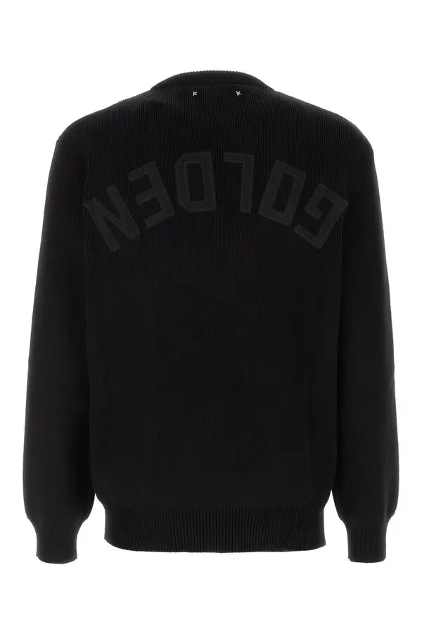 GOLDEN GOOSE Stretch Cotton Blend Sweater With Logo Patch