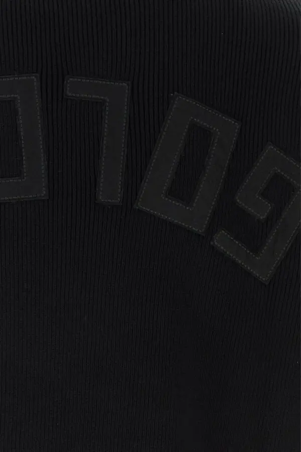 GOLDEN GOOSE Stretch Cotton Blend Sweater With Logo Patch