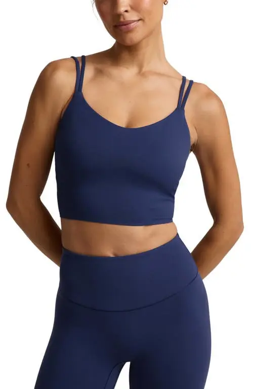 Beyond Yoga In The Zone Performance Cropped Tank - Deep Ocean