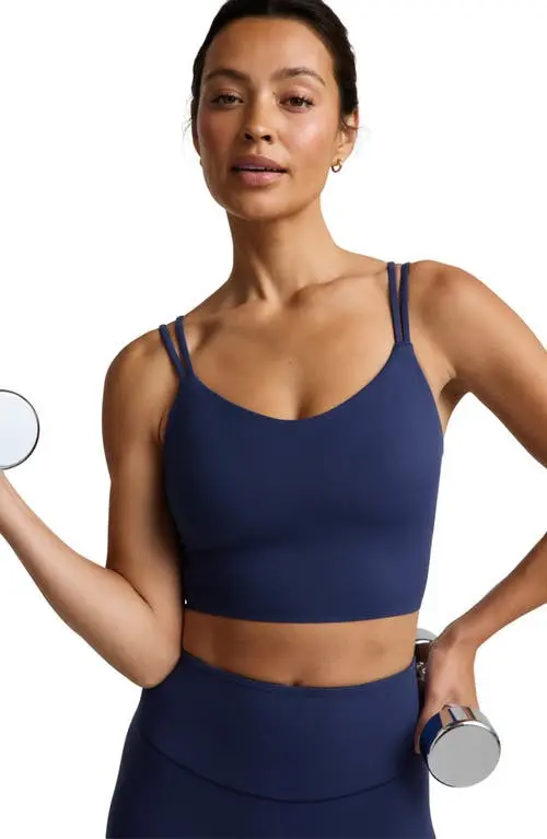 Beyond Yoga In The Zone Performance Cropped Tank - Deep Ocean