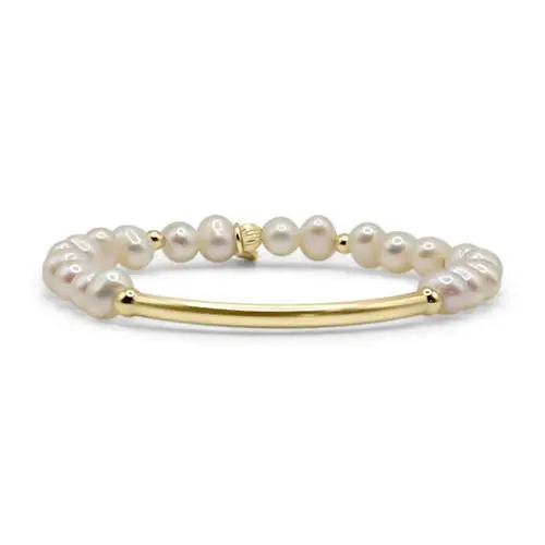 BOWOOD LANE Della Freshwater Pearl And Gold Filled Bar Bracelet
