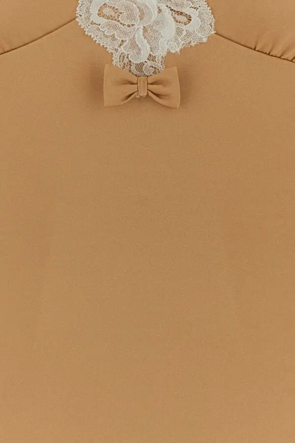 Chloé Stretch Nylon Bodysuit With Lace And Bow Detail