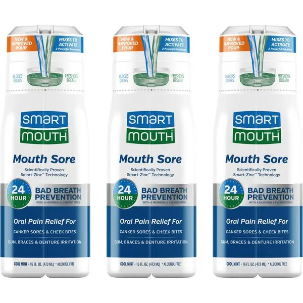 SMARTMOUTH Zinc Activated Oral Pain Relief Mouthwash 16 Fl Oz - Cool Mint