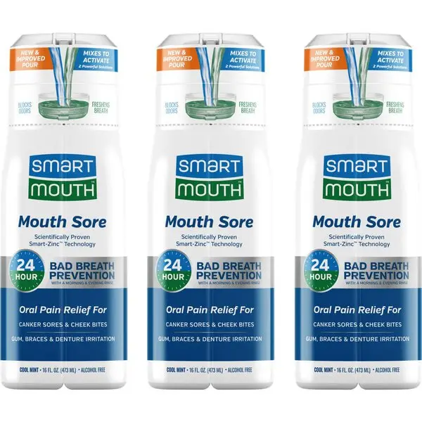 SMARTMOUTH Zinc Activated Oral Pain Relief Mouthwash 16 Fl Oz - Cool Mint