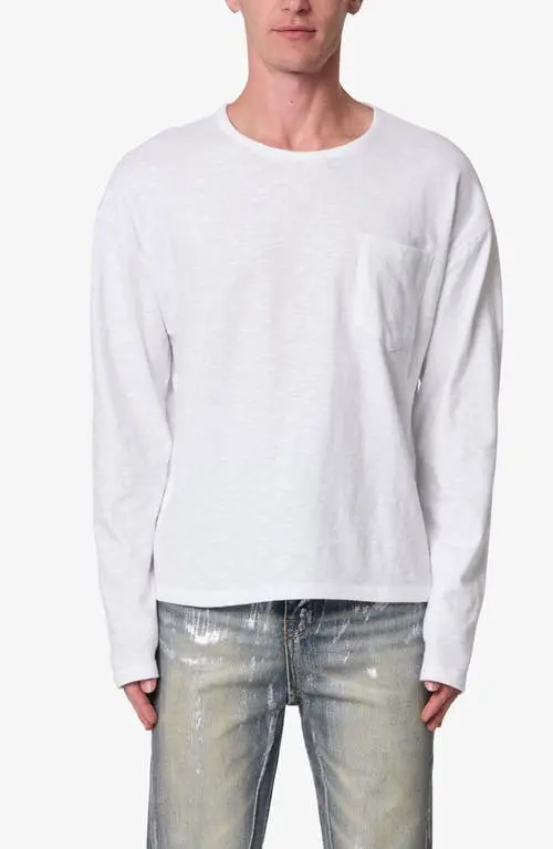 Mnml Slouchy Pocket Long Sleeve T-shirt - White