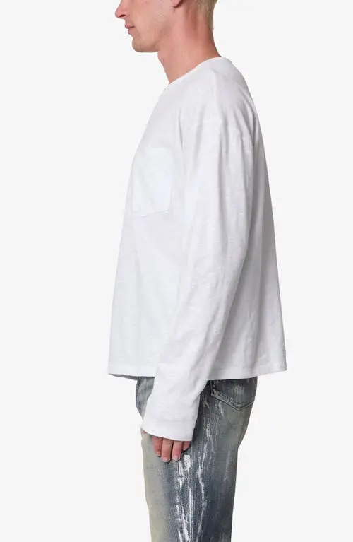 Mnml Slouchy Pocket Long Sleeve T-shirt - White