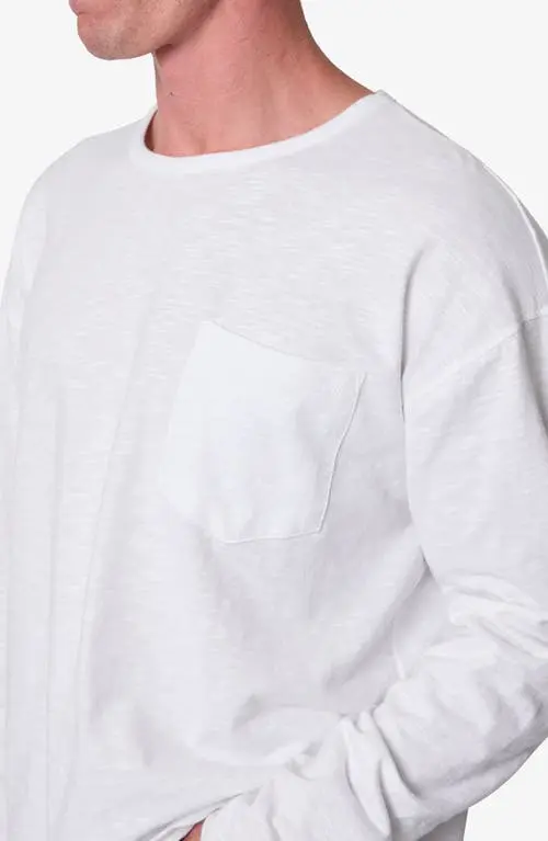Mnml Slouchy Pocket Long Sleeve T-shirt - White