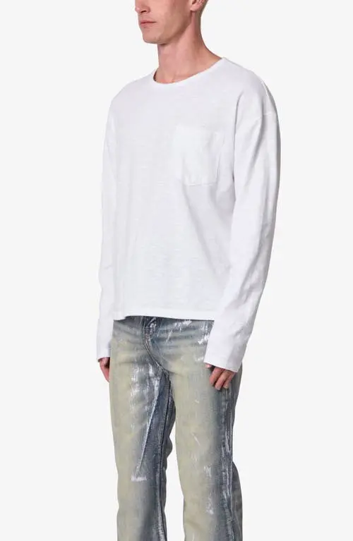 Mnml Slouchy Pocket Long Sleeve T-shirt - White
