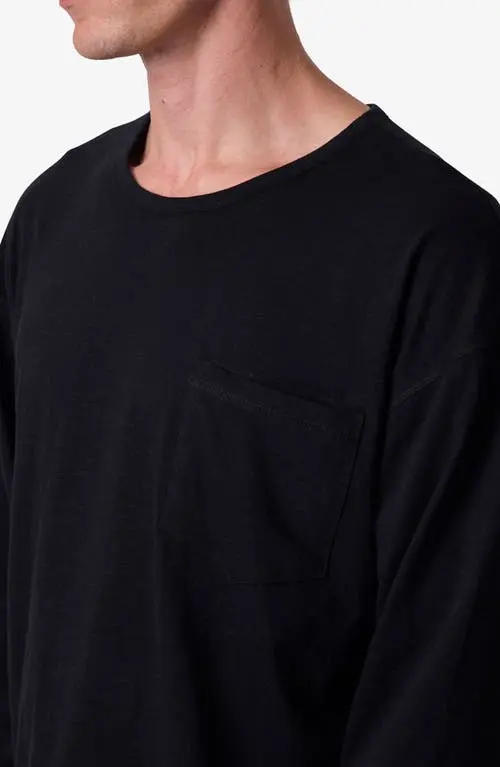 Mnml Slouchy Long Sleeve Pocket T-shirt - Black