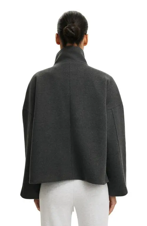 COTTONON Funnel Neck Coat - Charcoal
