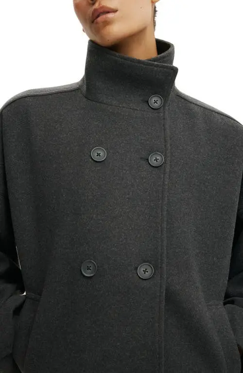 COTTONON Funnel Neck Coat - Charcoal