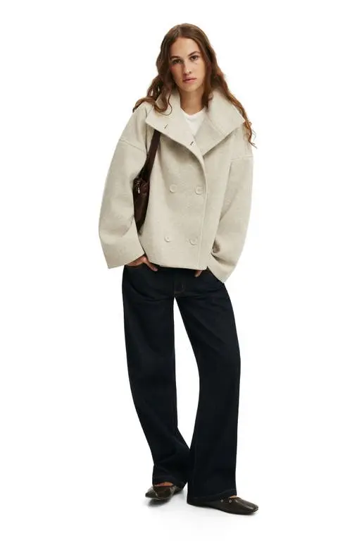 COTTON ON Cottonon Double Breasted Funnel Neck Coat