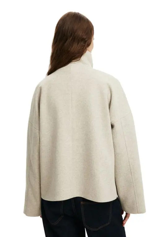 COTTON ON Cottonon Double Breasted Funnel Neck Coat